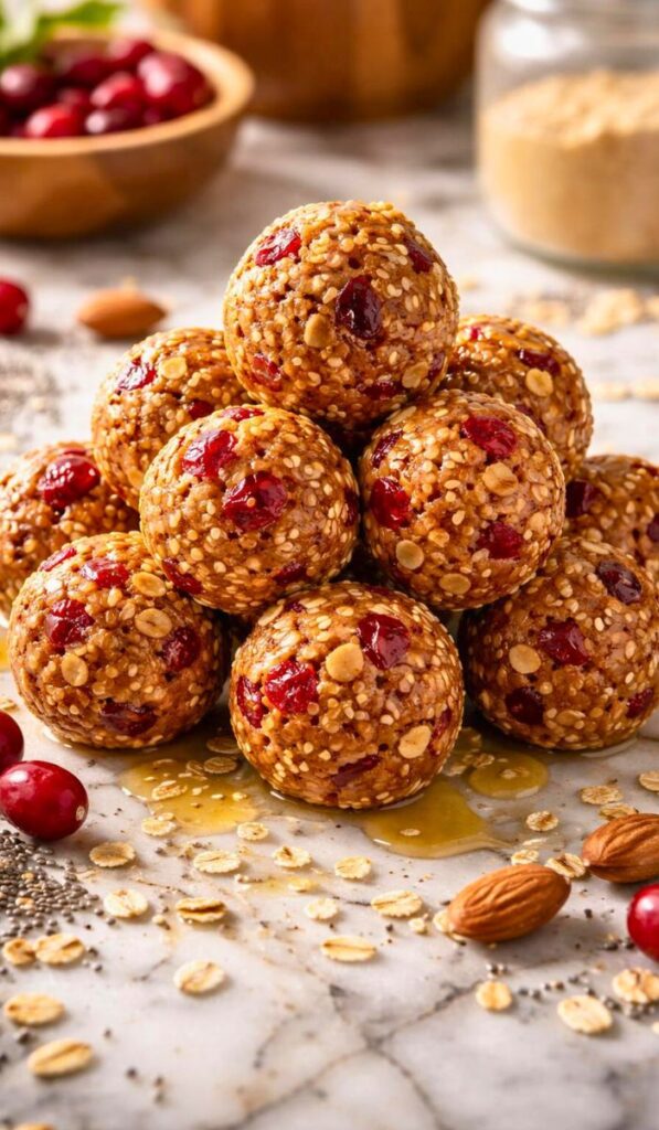 High-Protein Cranberry Energy Balls Recipe - Livy Cooks