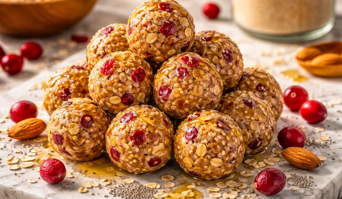 High-Protein Cranberry Energy Balls Recipe - Livy Cooks